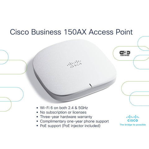 Cisco Business 150AX WIFi 6 Access Point | CBW150AX - E - UK - Network ...