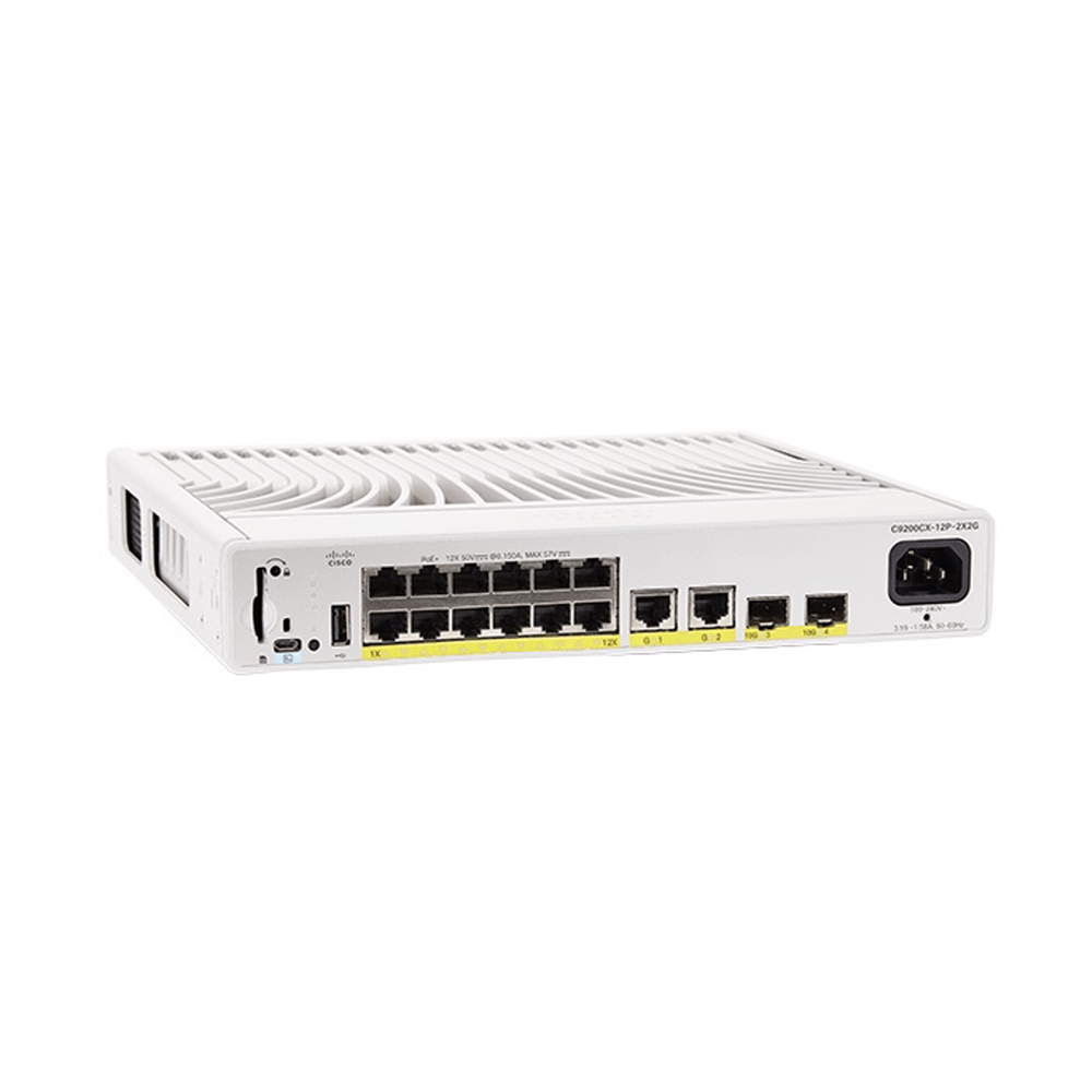 Cisco Catalyst 9200CX 12-Port Gigabit PoE+ Switch | C9200CX-12P-2X2G-A ...