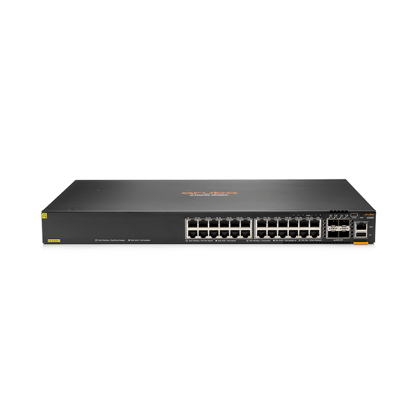 HPE Aruba CX 6300F 24-port 1GbE Class 4 PoE and 4-port SFP56 Switch ...