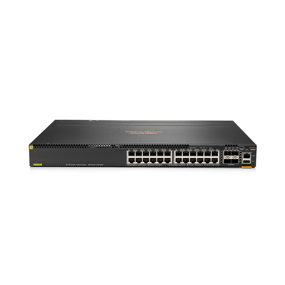HPE Aruba CX 6300M 24-port 1GbE Class 4 PoE and 4-port SFP56 Switch ...